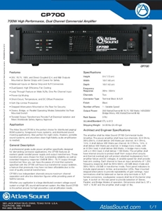 700W Dual Channel Commercial Power Amplifier | AtlasIED