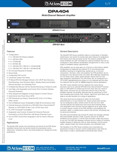 400-Watt Networkable 4-Channel Power Amplifier | AtlasIED